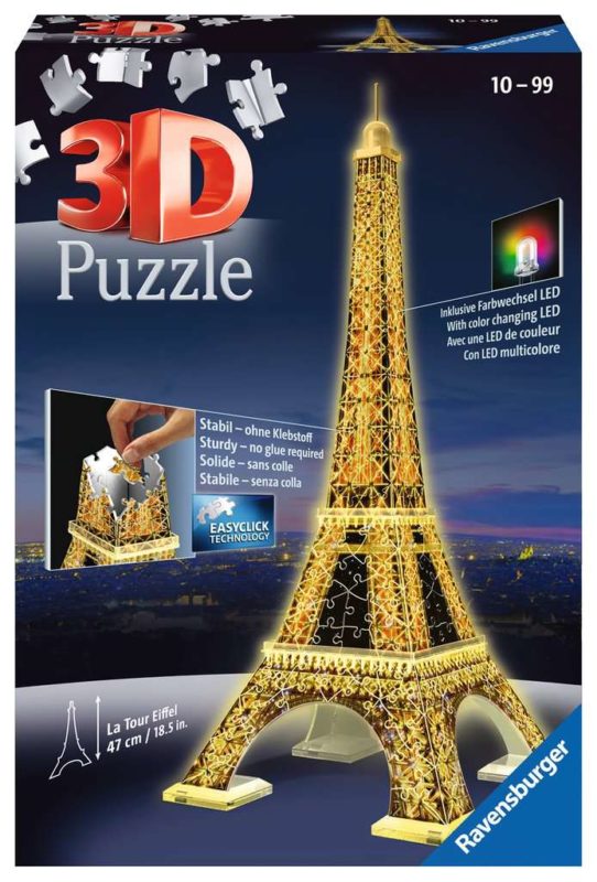Puzzle Lumineux en 3D de la Tour Eiffel